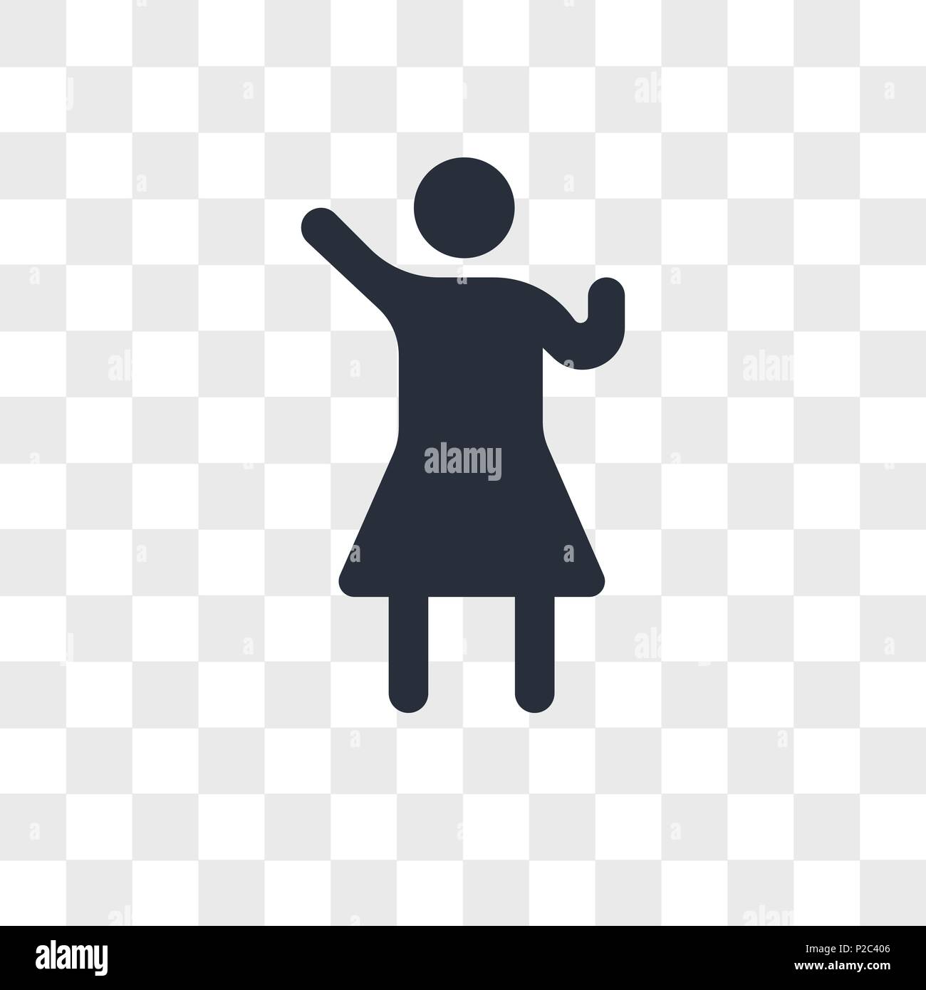 Woman Winning Gesture vector icon isolated on transparent background ...