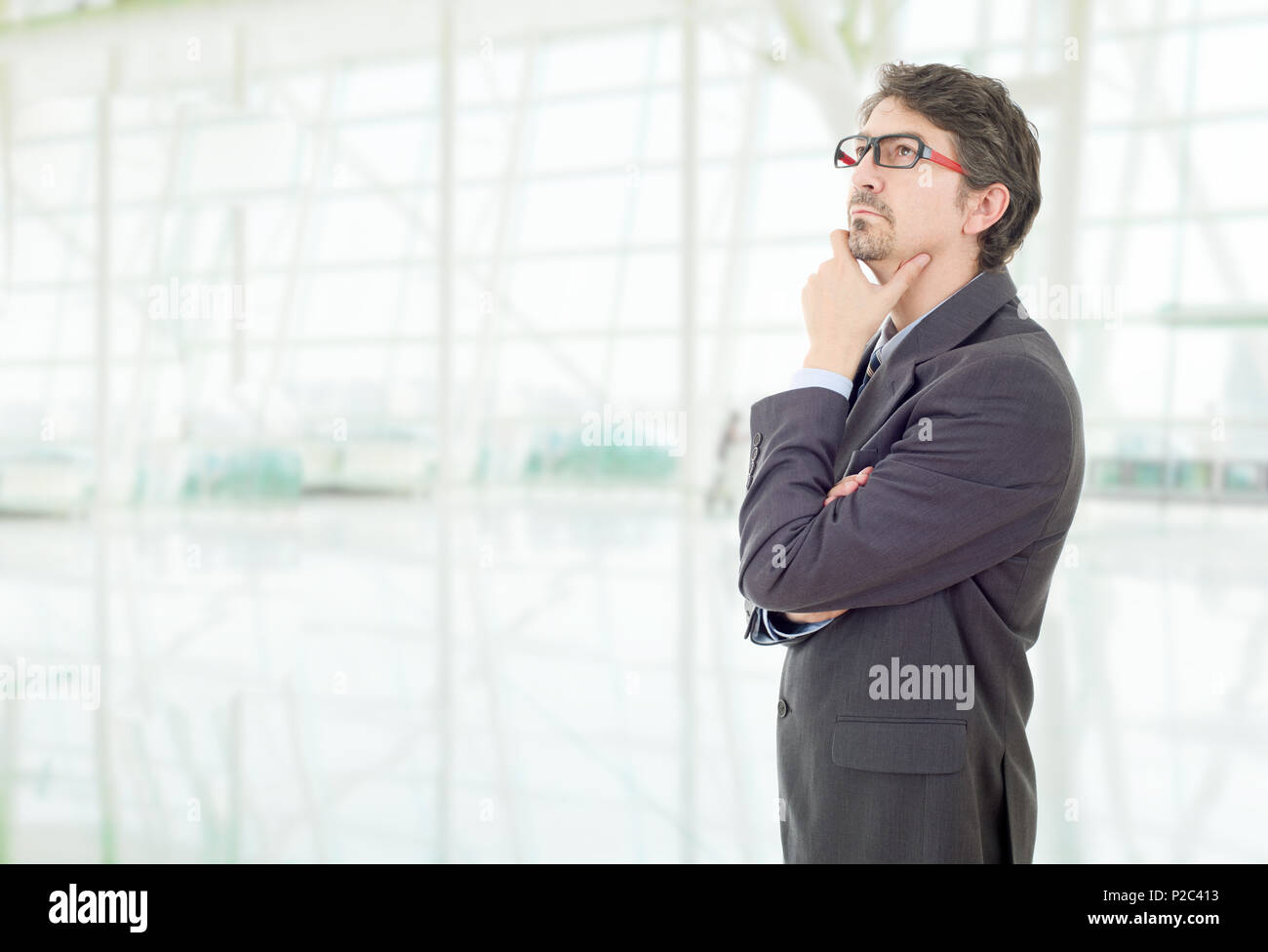 business man thinking at the office Stock Photo - Alamy