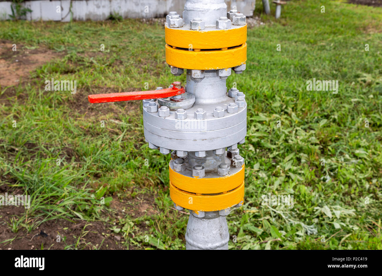 Pipeline with control valve. Industrial business concept Stock Photo ...