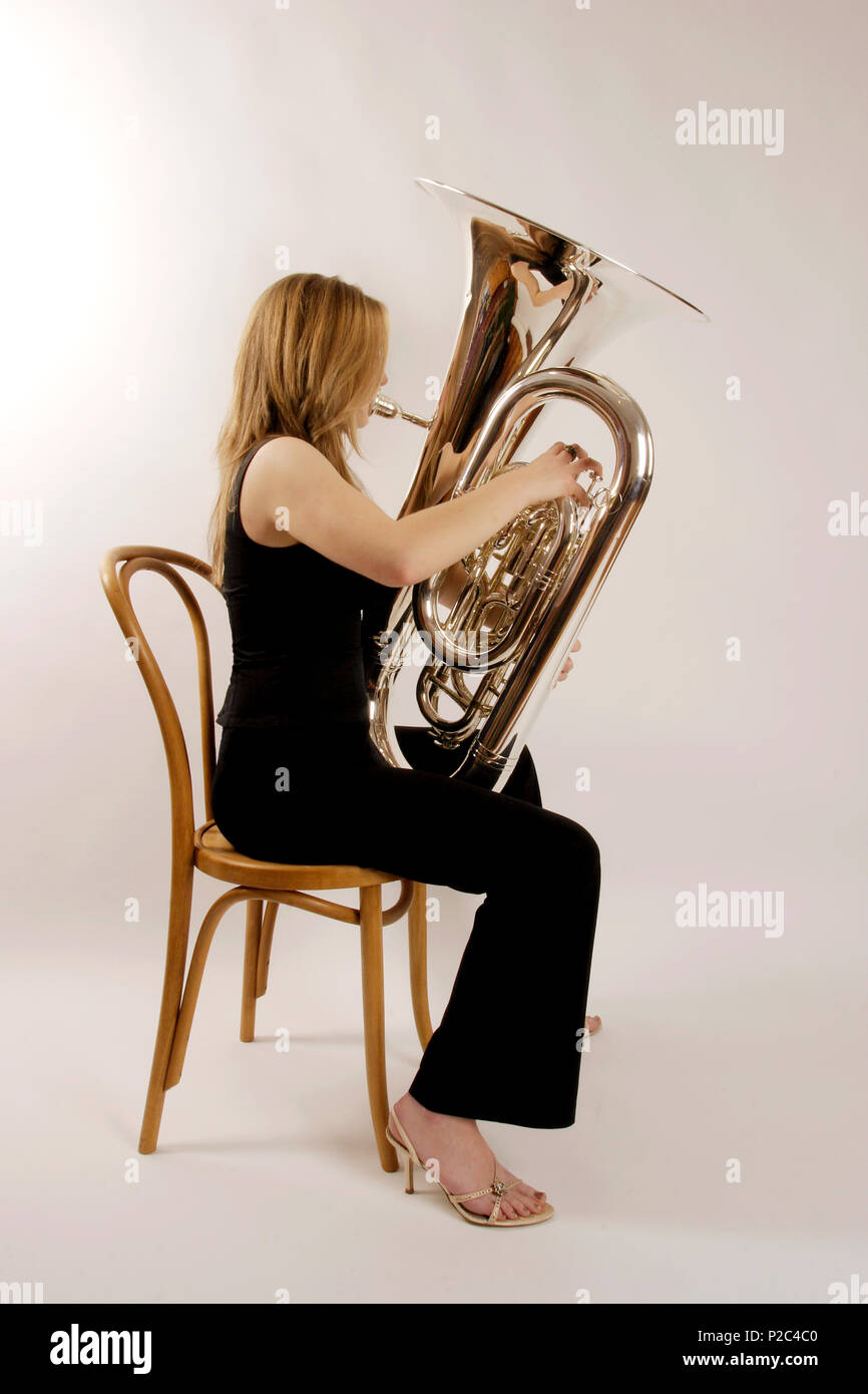Tuba in playing position Stock Photo - Alamy