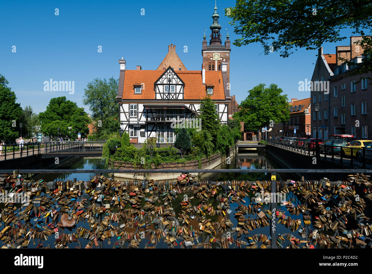 Gdansk, Poland - May 13, 2018: Engraved Love Lock padlocks on a Bridge ...