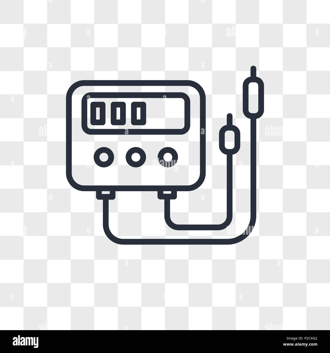 Voltmeter vector icon isolated on transparent background, Voltmeter ...