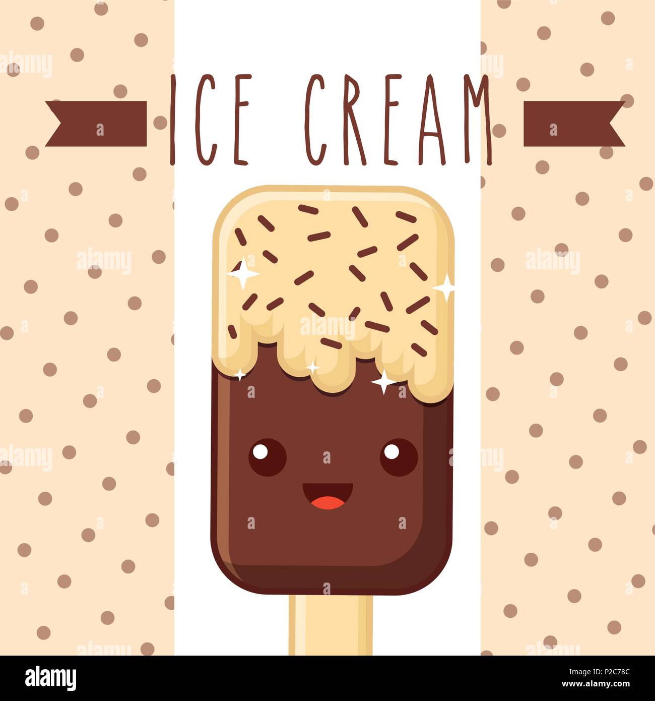 Cute kawaii popsicle ice Stock Vector Images - Alamy