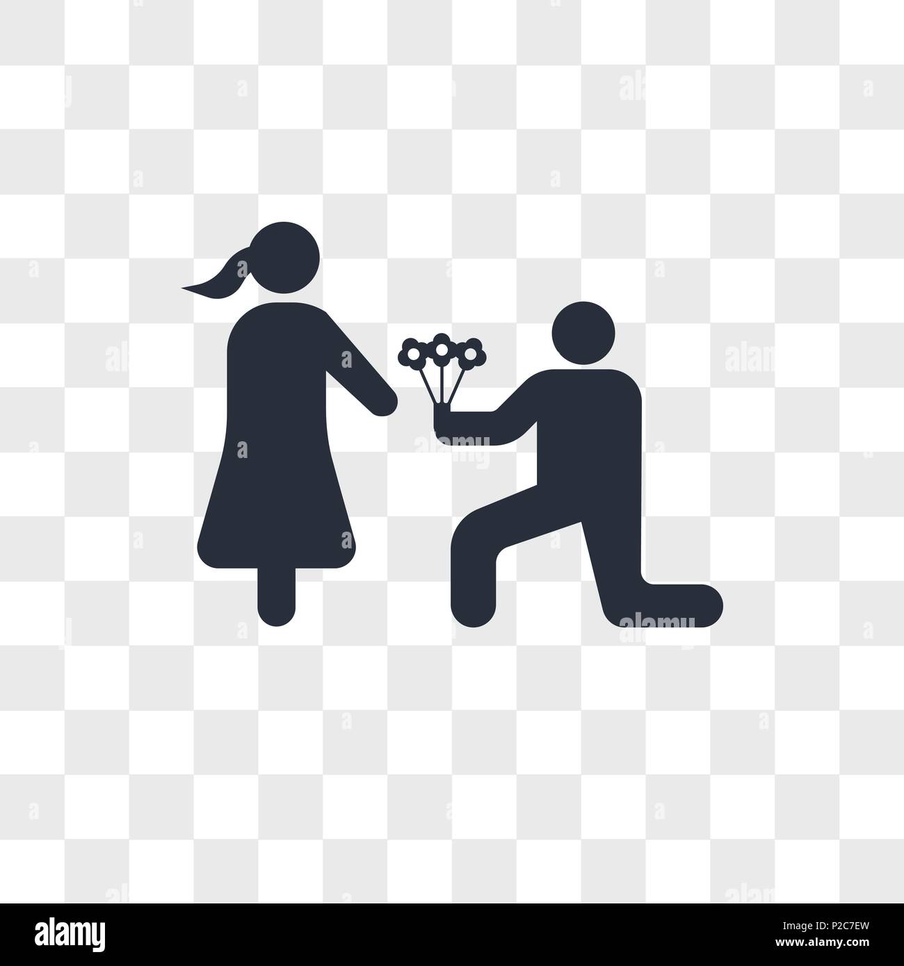 Man giving flowers vector icon isolated on transparent background, Man ...