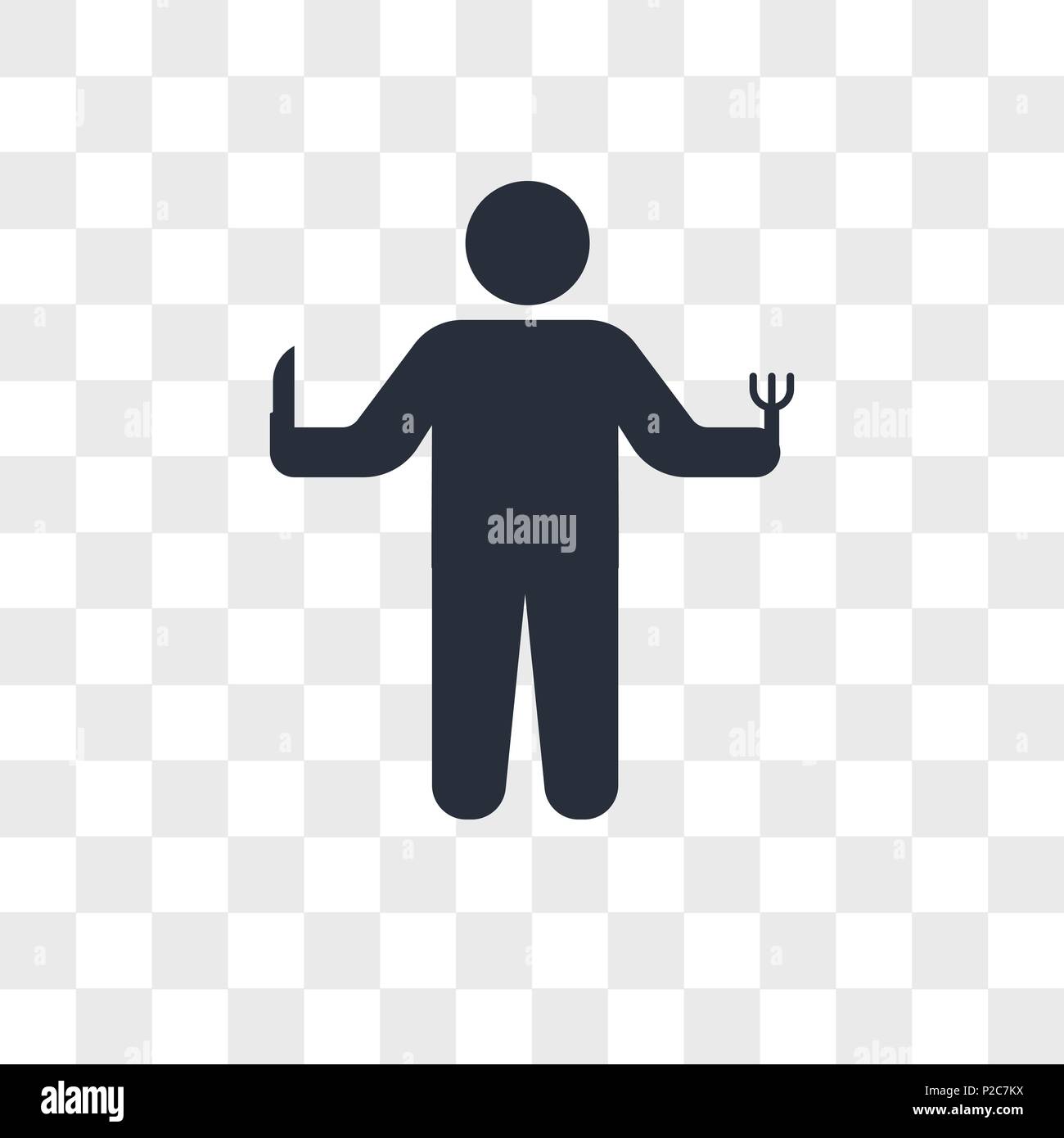 Person hunger vector icon isolated on transparent background, Person ...