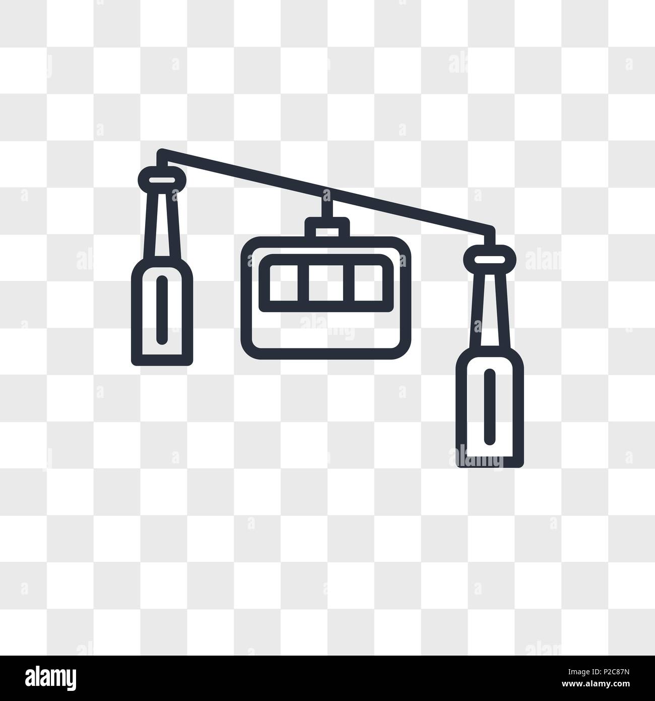 Cable car cabin vector icon isolated on transparent background, Cable ...