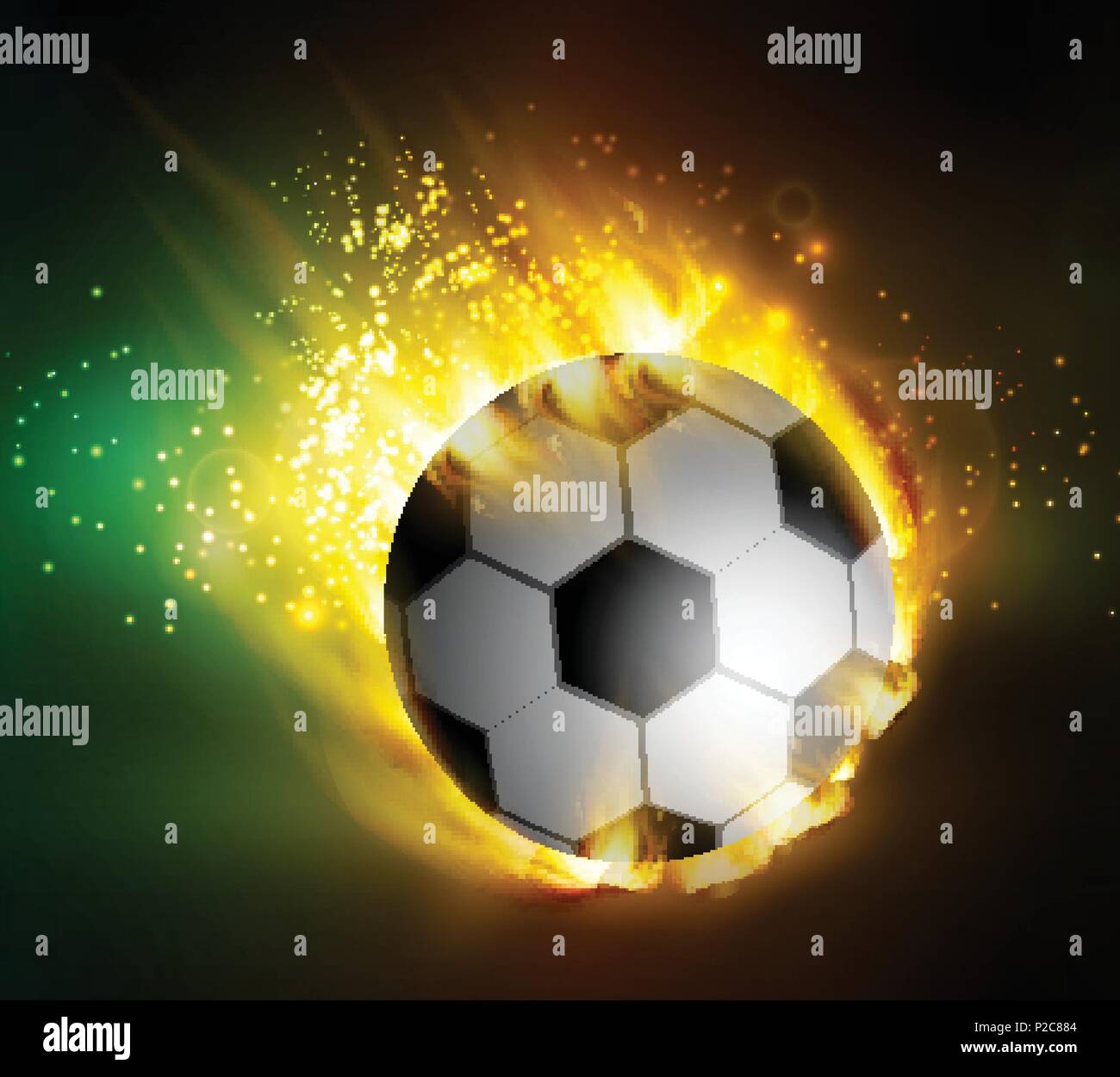 Football with flames Stock Vector Image & Art - Alamy