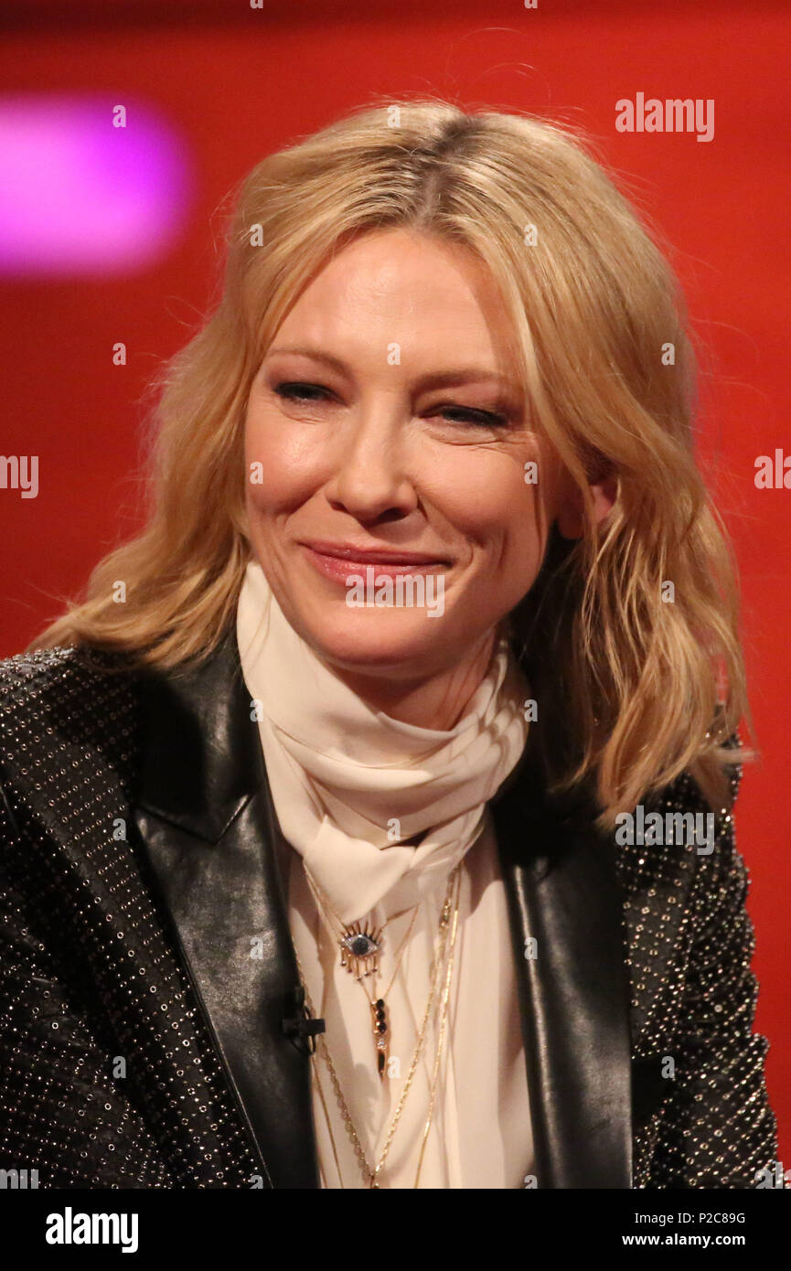 Cate Blanchett during filming for the Graham Norton Show at BBC ...