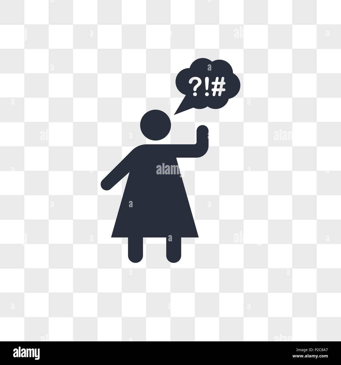 Angry Woman vector icon isolated on transparent background, Angry Woman ...