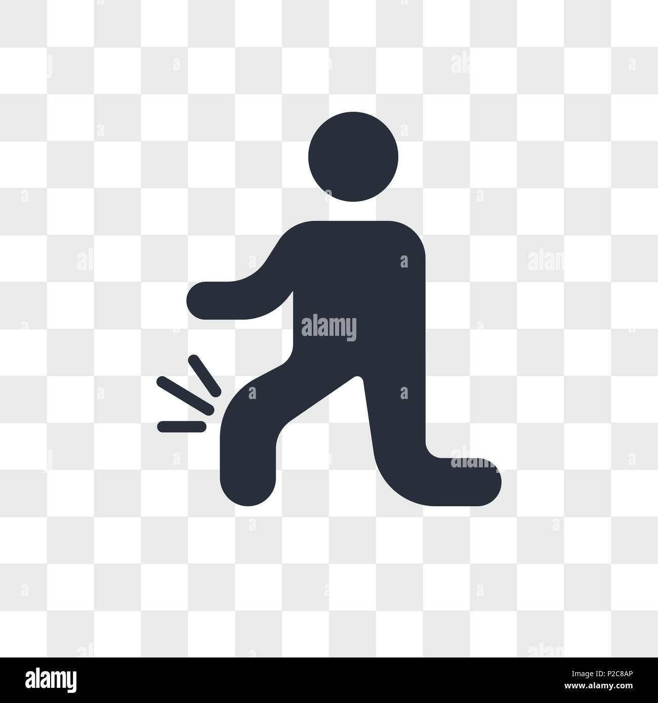 Men with Knee pain vector icon isolated on transparent background, Men ...