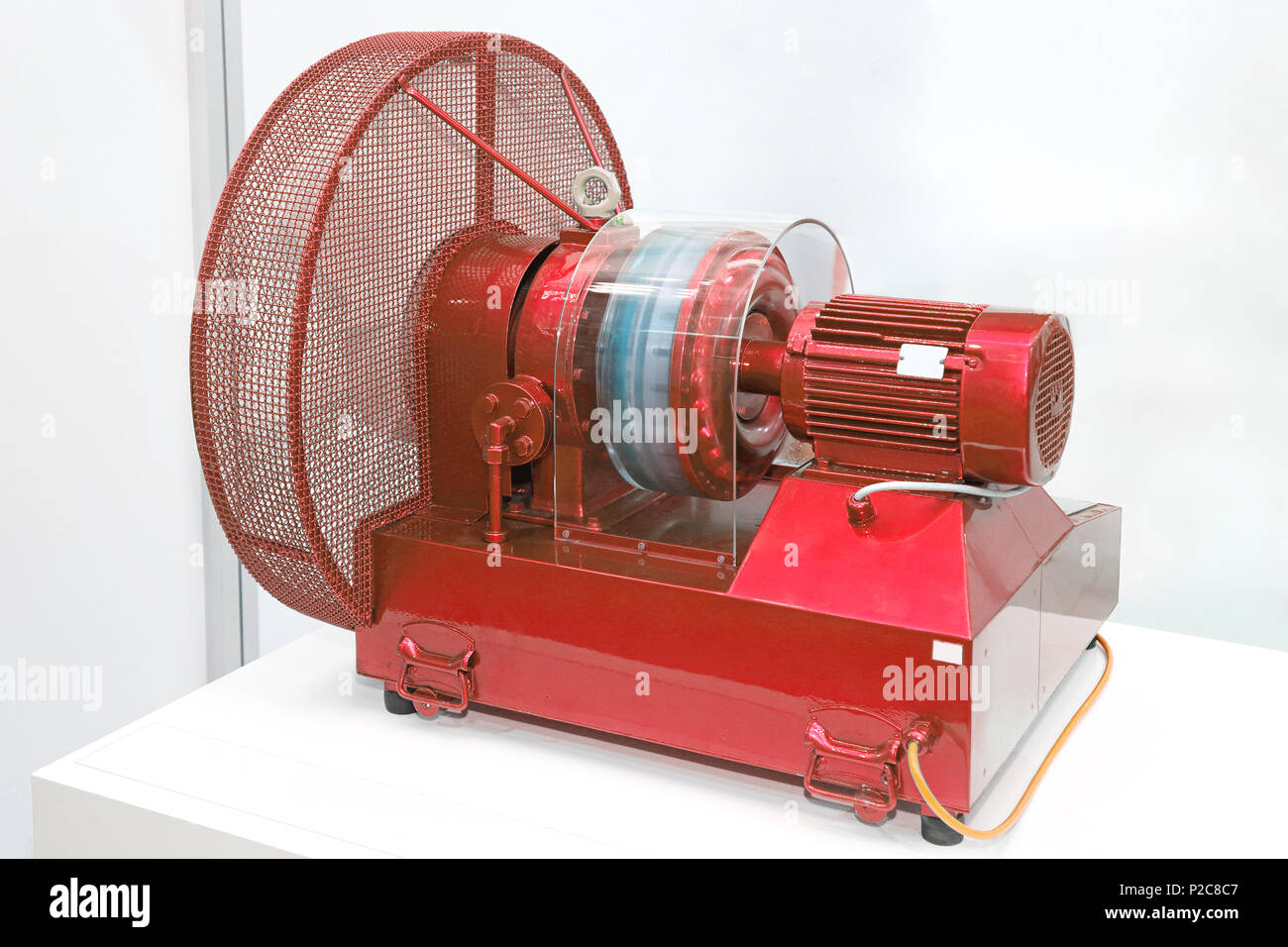 Red Electric Engine Rotating Turbine and Fan Stock Photo - Alamy