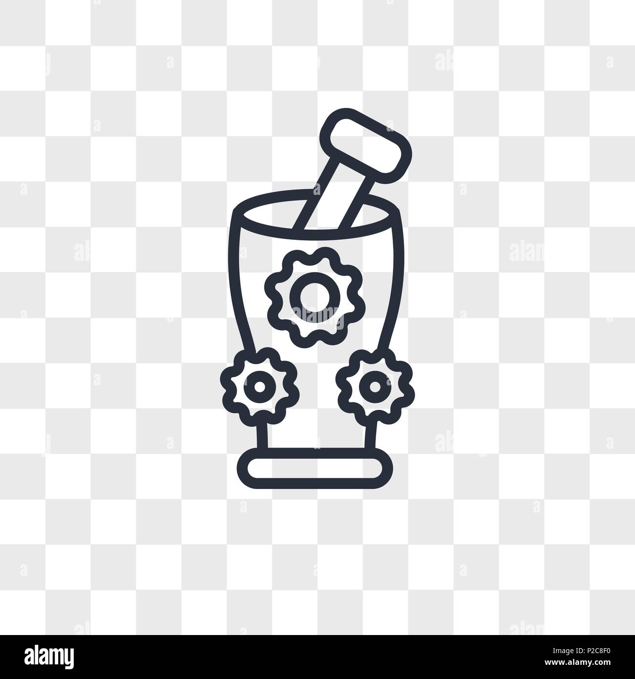 Mortar with flowers vector icon isolated on transparent background ...