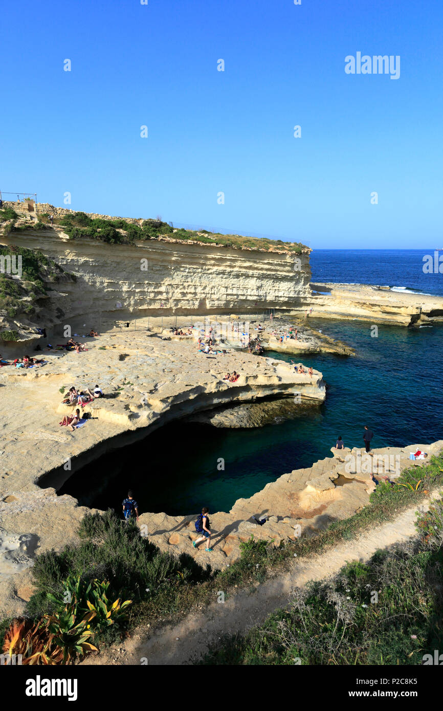 St Peter’s Pool, natural swimming pool, Marsaxlokk town, Delimara Point ...