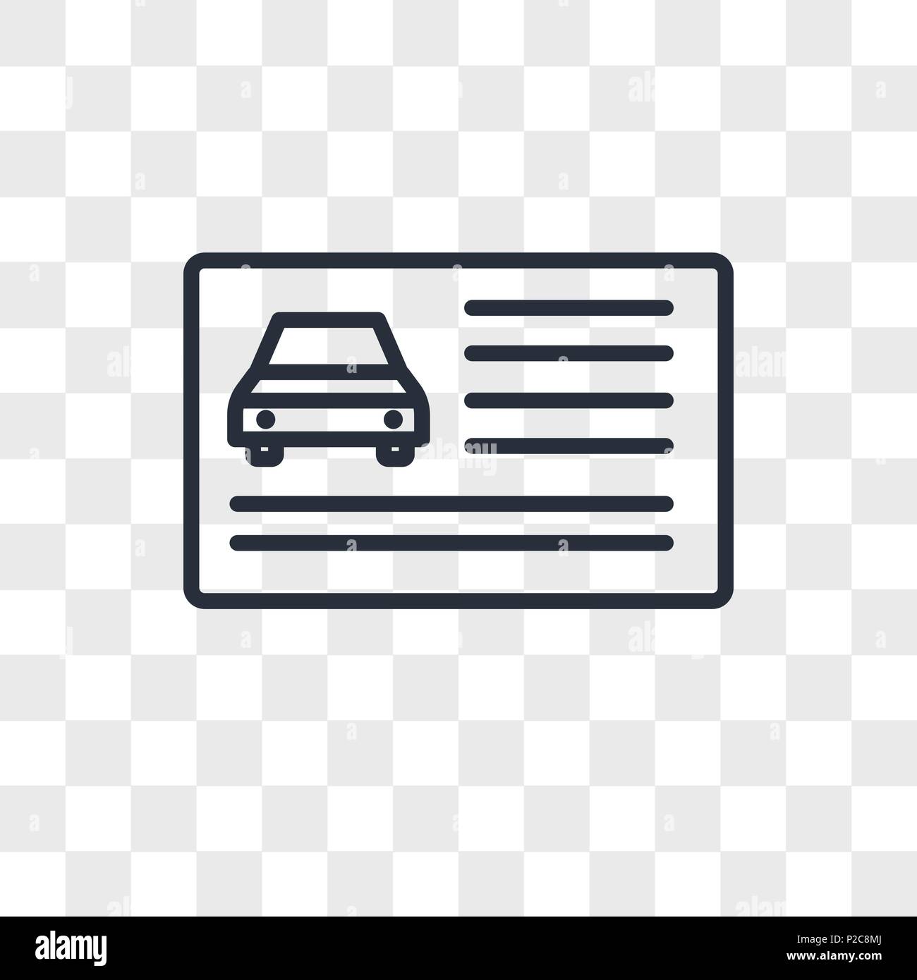 drivers license vector icon isolated on transparent background, drivers ...