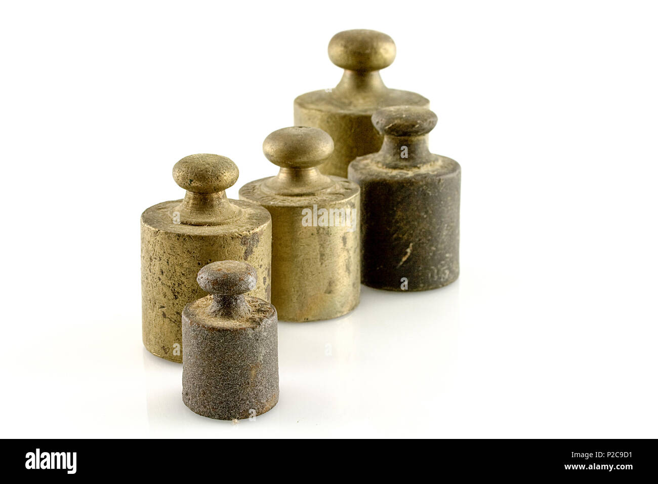 old weights from scales Stock Photo - Alamy