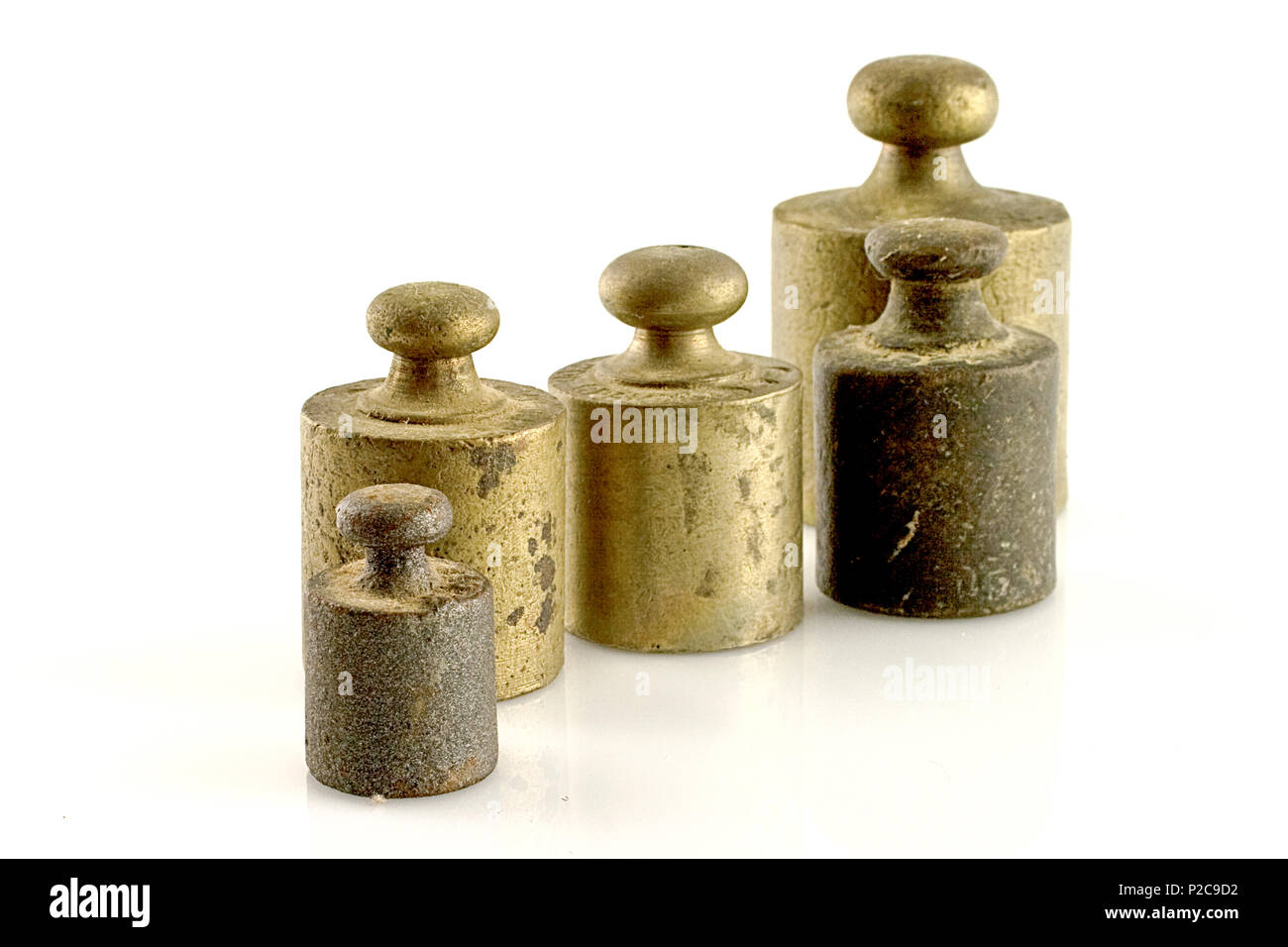 old weights from scales Stock Photo - Alamy