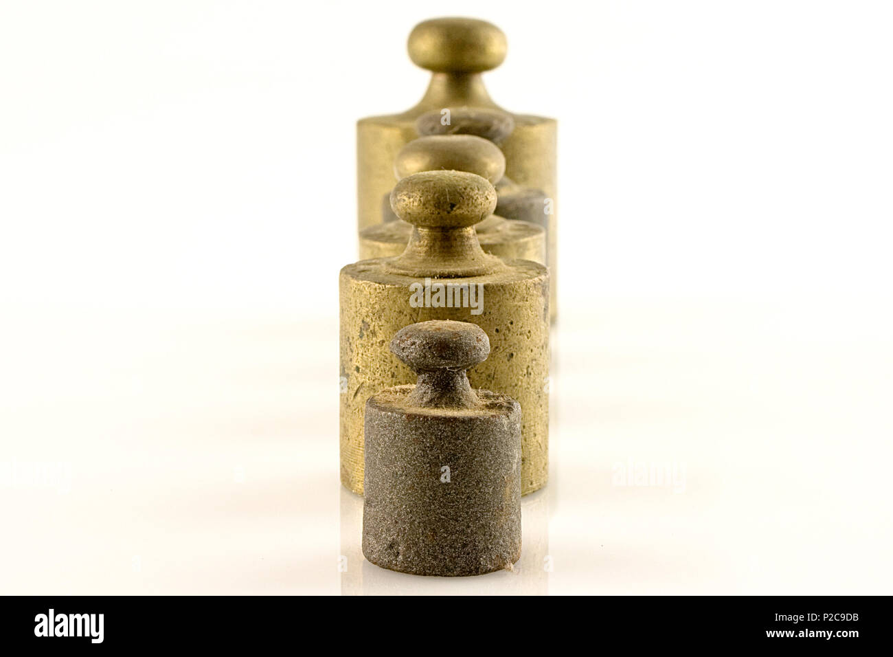 old weights from scales Stock Photo - Alamy
