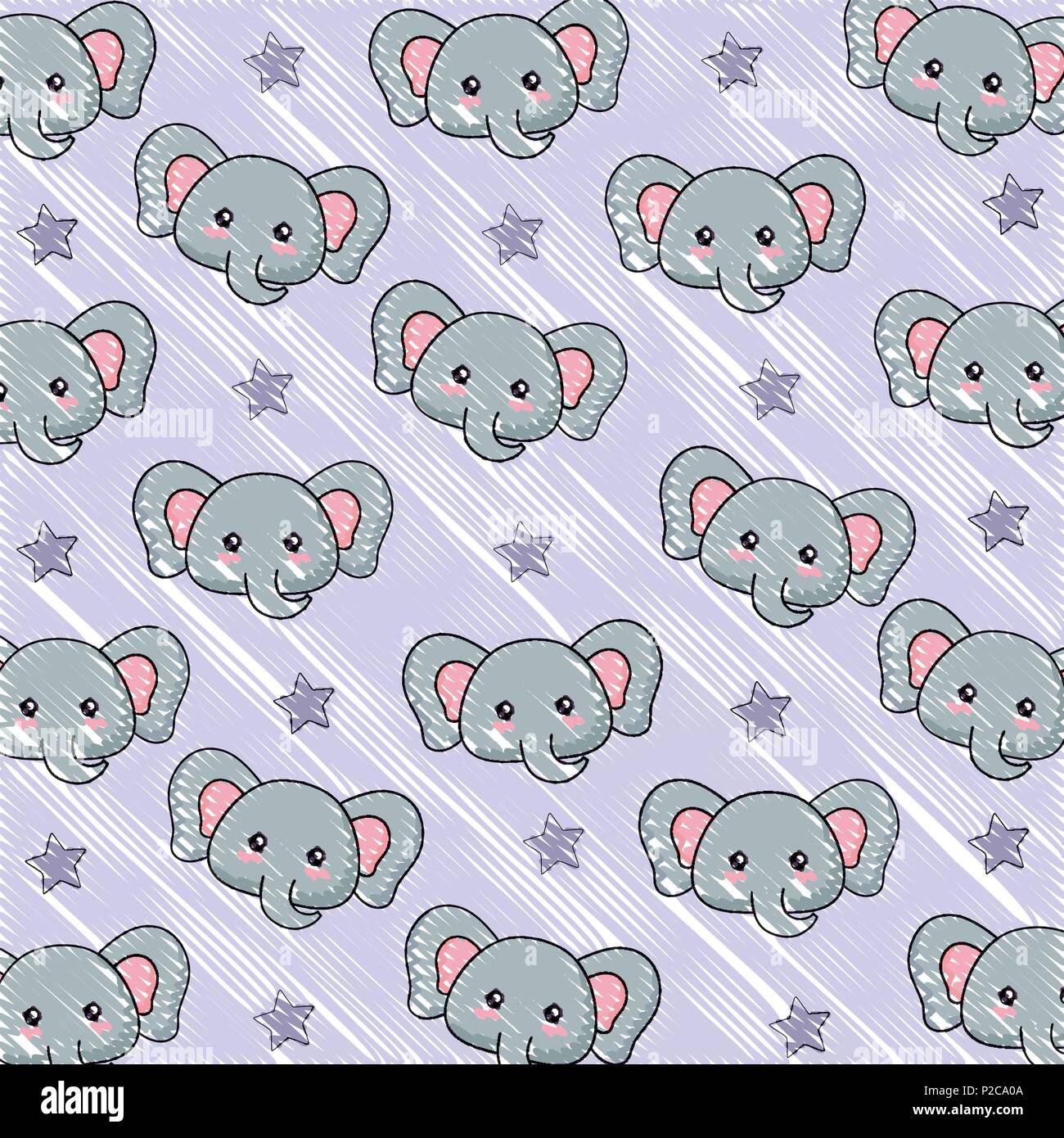 background of cute elephants pattern, vector illustration Stock Vector ...