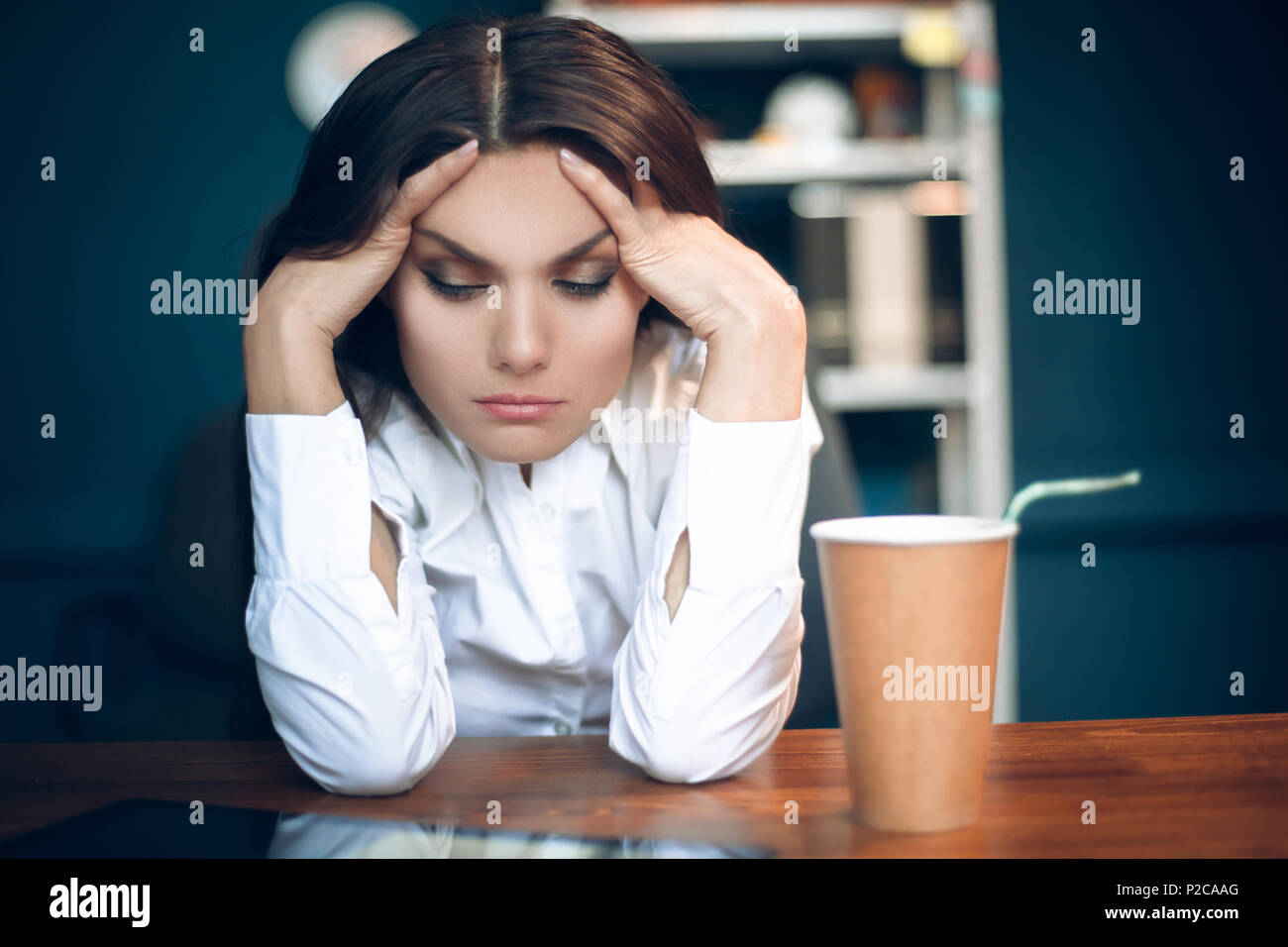 Girl bored at work hi-res stock photography and images - Alamy