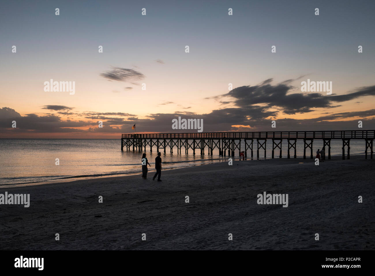 Redington Beach. Florida, USA, Beach Walking at Sunset, Saturday 01/10 ...