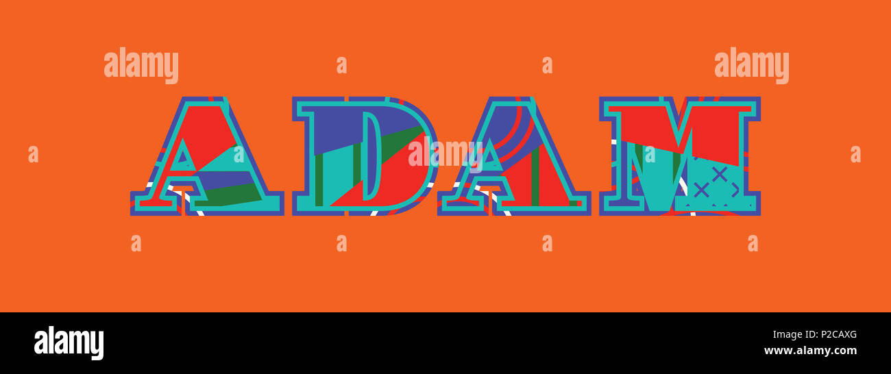The name "ADAM" concept written in colorful abstract typography Stock ...