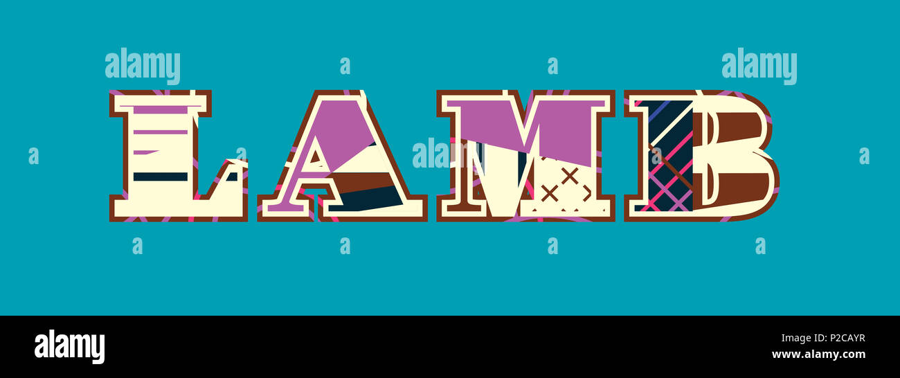 The word LAMB concept written in colorful abstract typography Stock ...