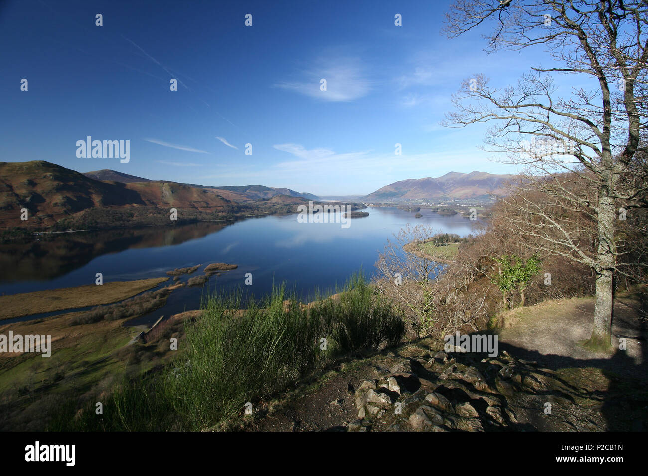 Derwent Water, Keswick, and Skiddaw Fell, from Surprise View, Lake ...