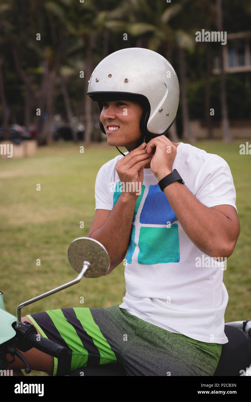 Man with helmet hi-res stock photography and images - Alamy