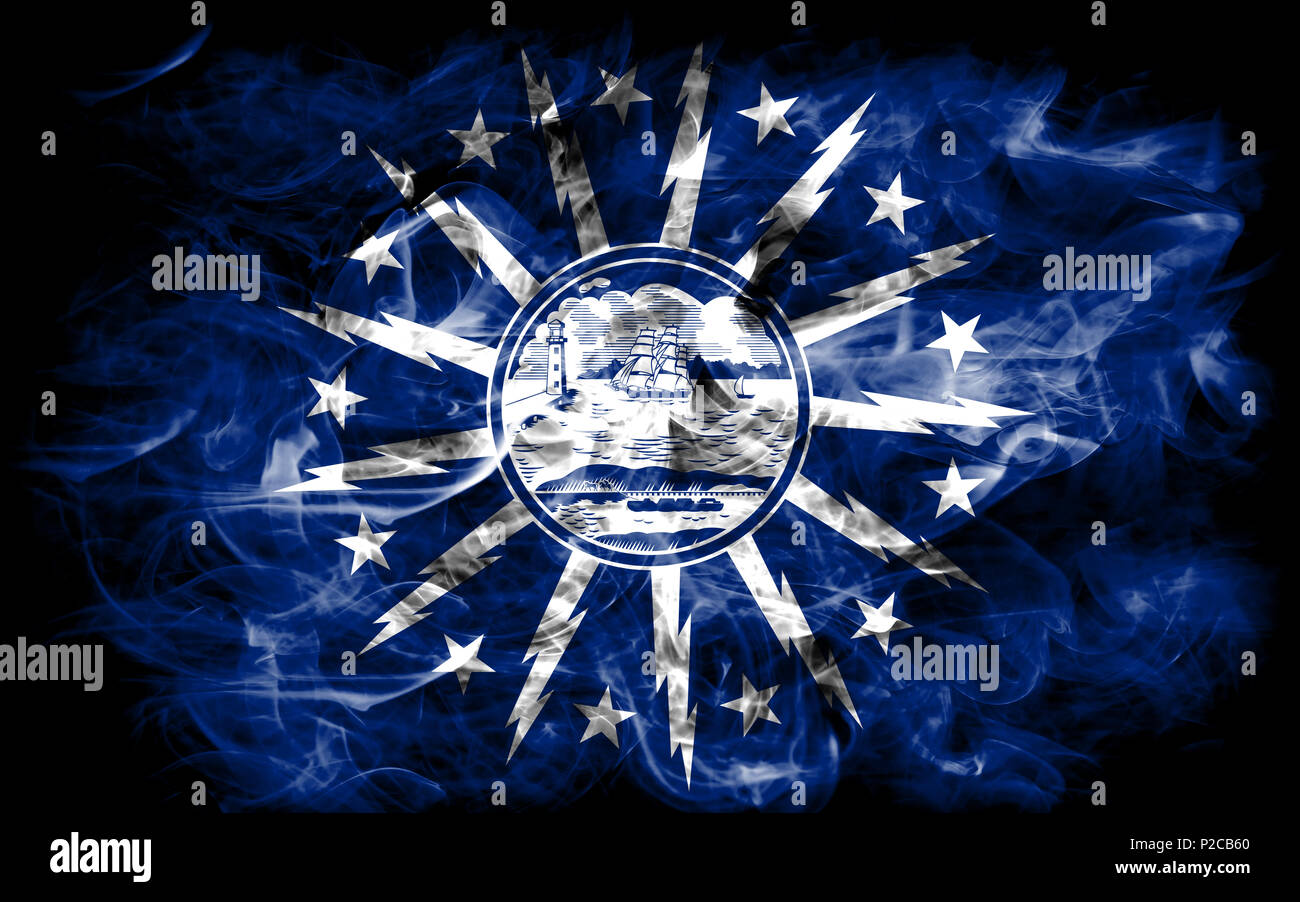 Buffalo city smoke flag, New York State, United States Of America Stock ...