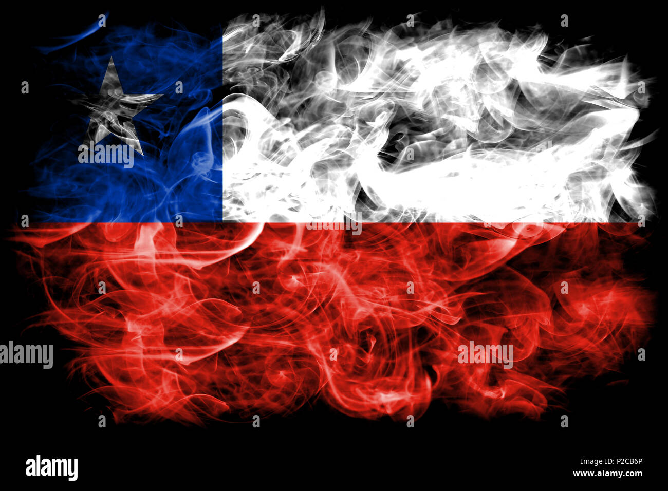 Chile smoke flag Stock Photo - Alamy