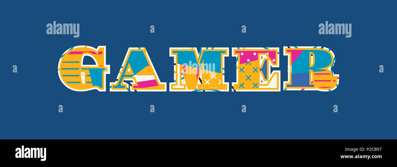 The word GAMER concept written in colorful abstract typography Stock ...