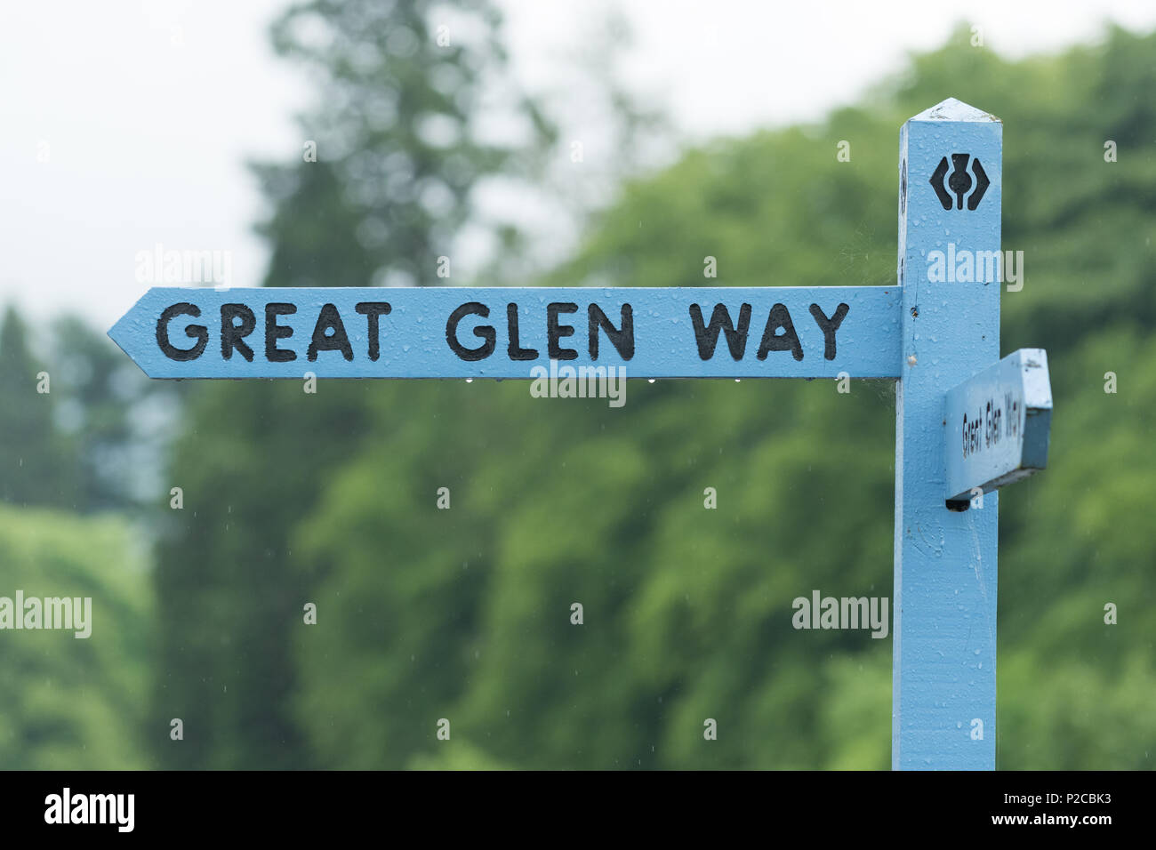 Great glen Way footpath sign, Fort Augustus, Scotland, UK Stock Photo ...