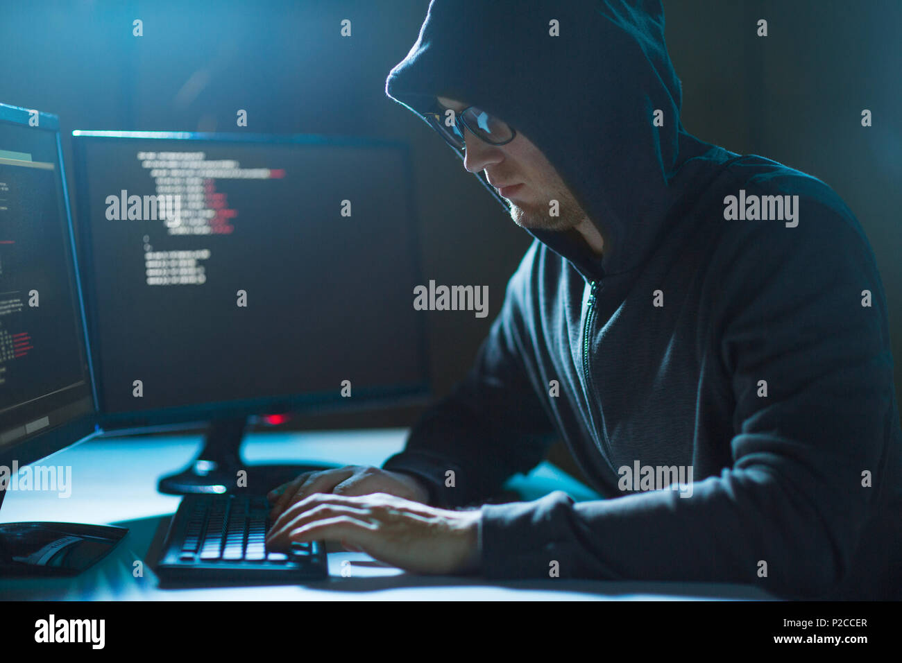hacker using computer virus for cyber attack Stock Photo - Alamy
