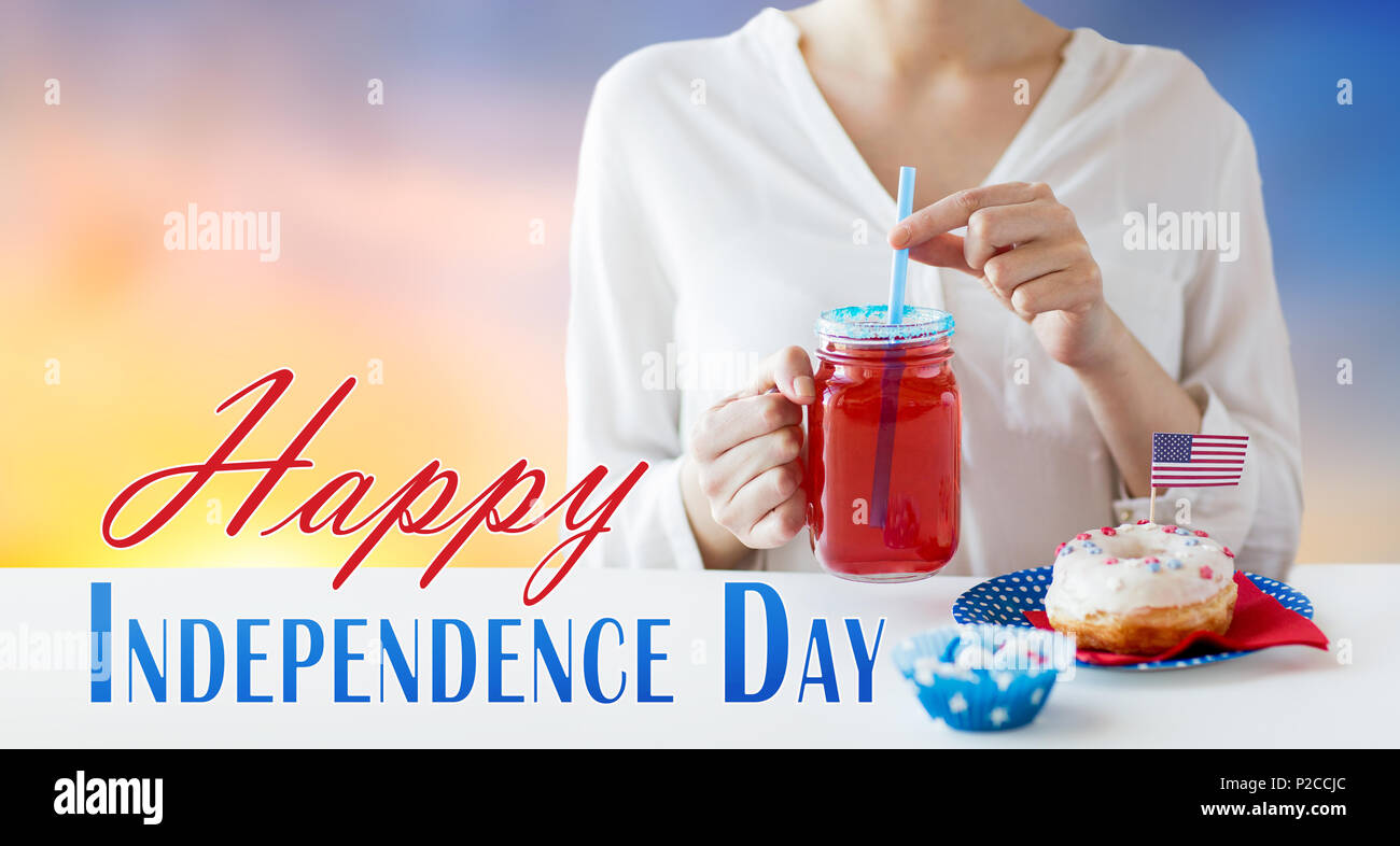 woman celebrating american independence day Stock Photo - Alamy