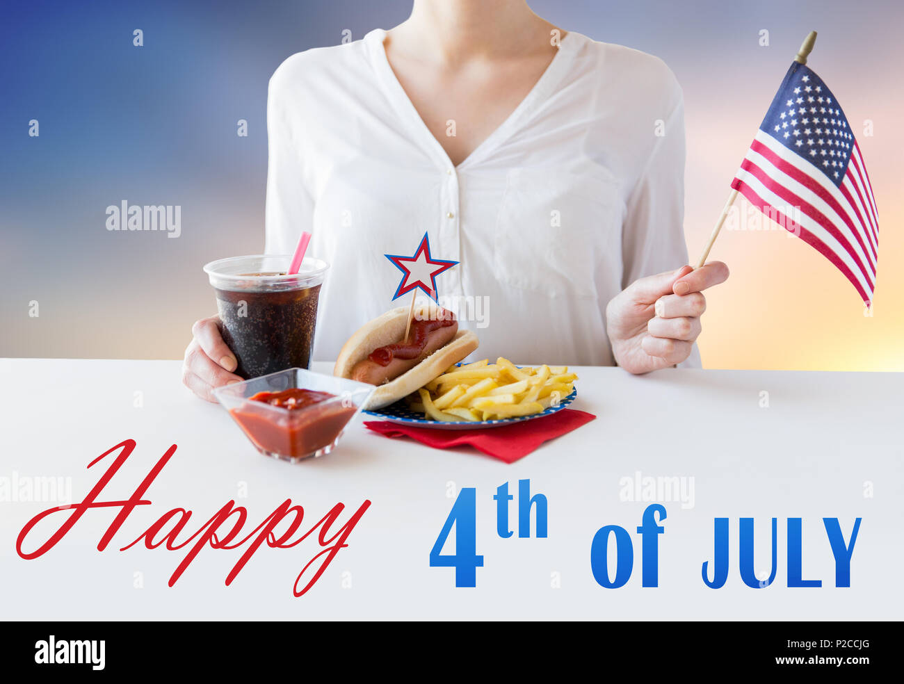 woman celebrating american independence day Stock Photo - Alamy