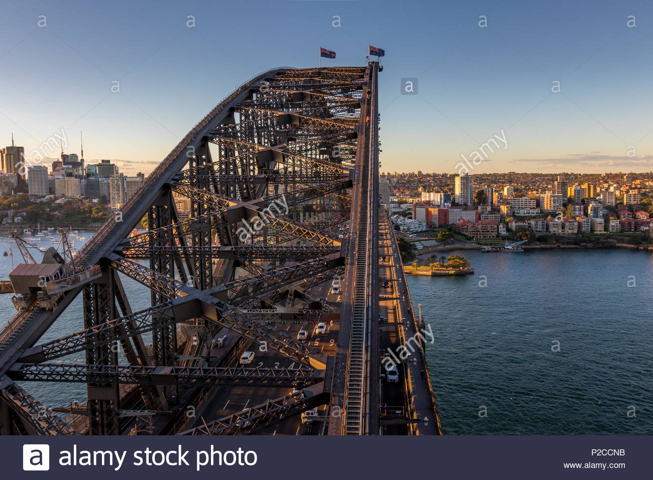 Sydney Harbor Bridge Aerial Stock Photos & Sydney Harbor Bridge Aerial ...