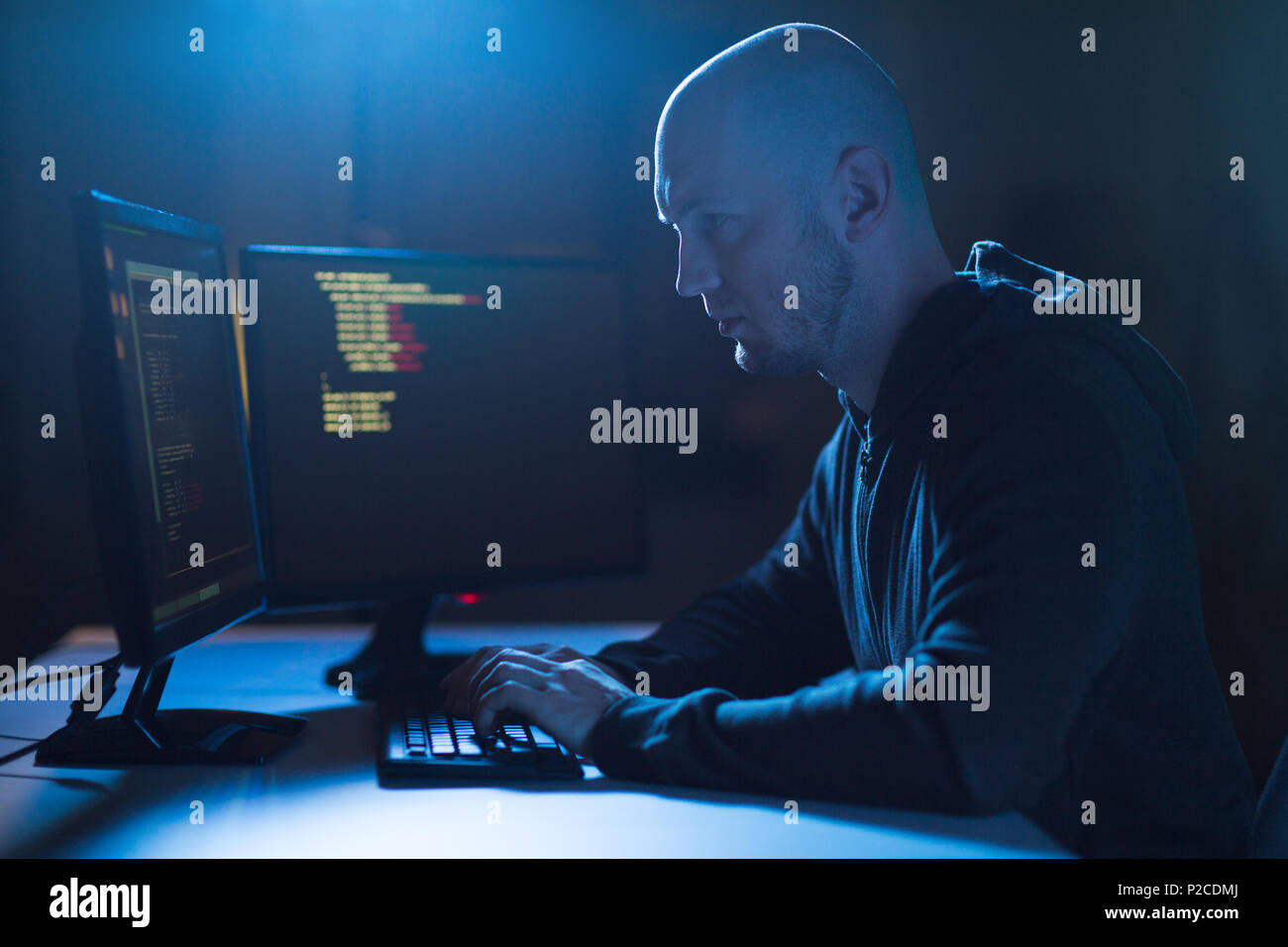 hacker using computer virus for cyber attack Stock Photo - Alamy