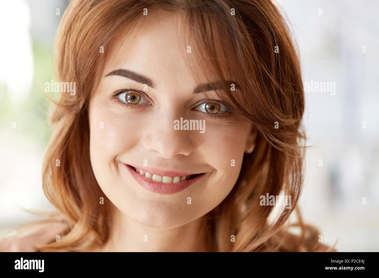 Closeup portrait beautiful smiling happy hi-res stock photography and ...