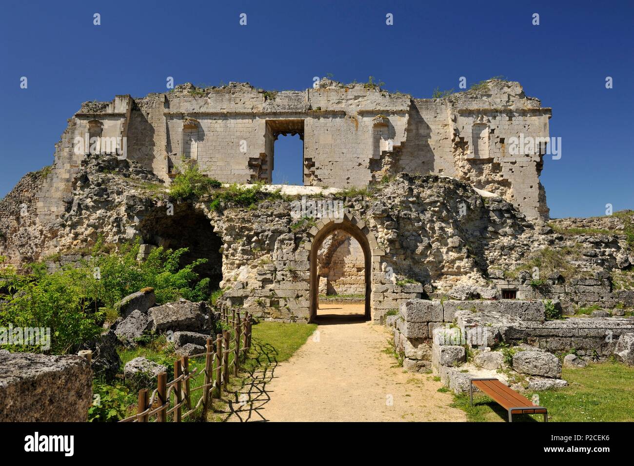 France, Aisne, Coucy Castle Auffrique, Castle, remains and ruins of the ...