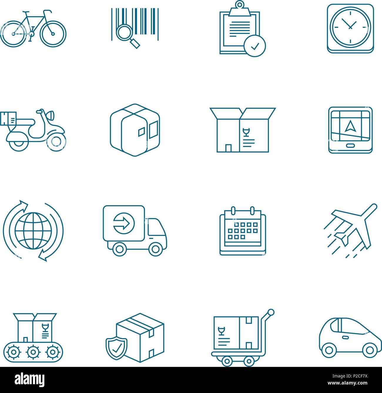 Delivery Line Icons Set Stock Vector Image & Art - Alamy