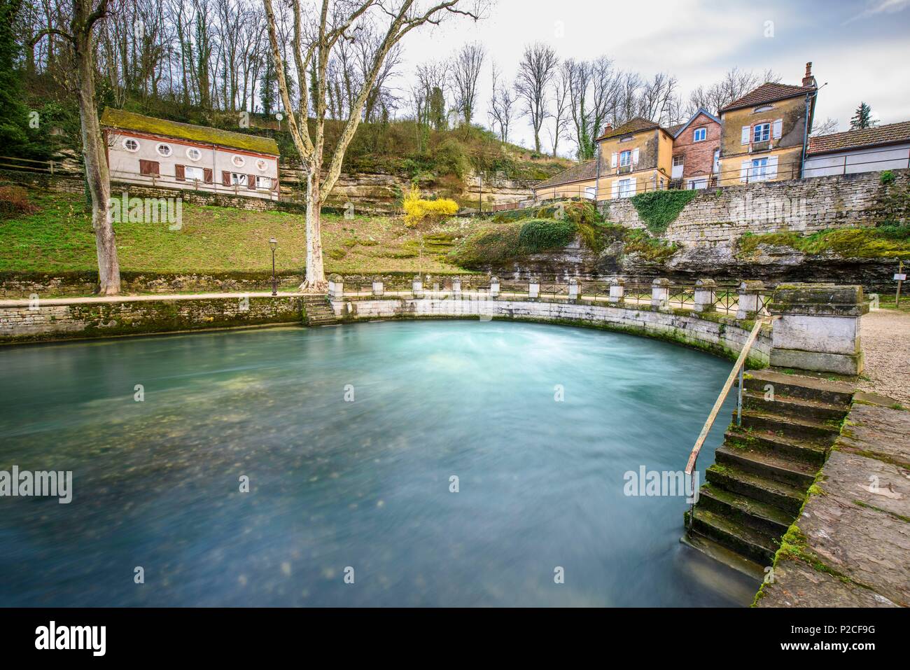 France, Cote-d'Or, Beze, Promenade de la Source around the resurgence ...