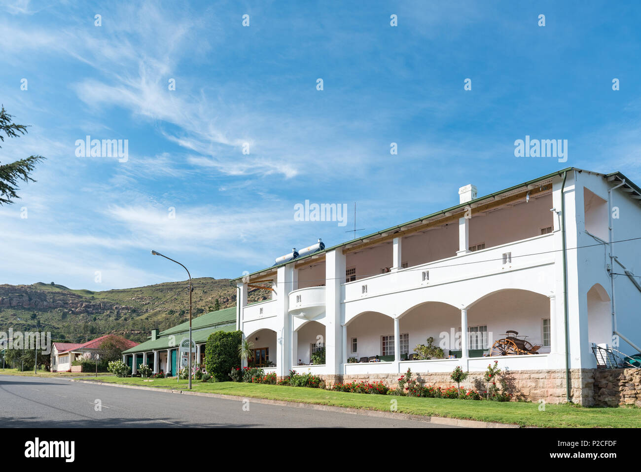 LADY GREY, SOUTH AFRICA - MARCH 29, 2018: A street scene with the ...