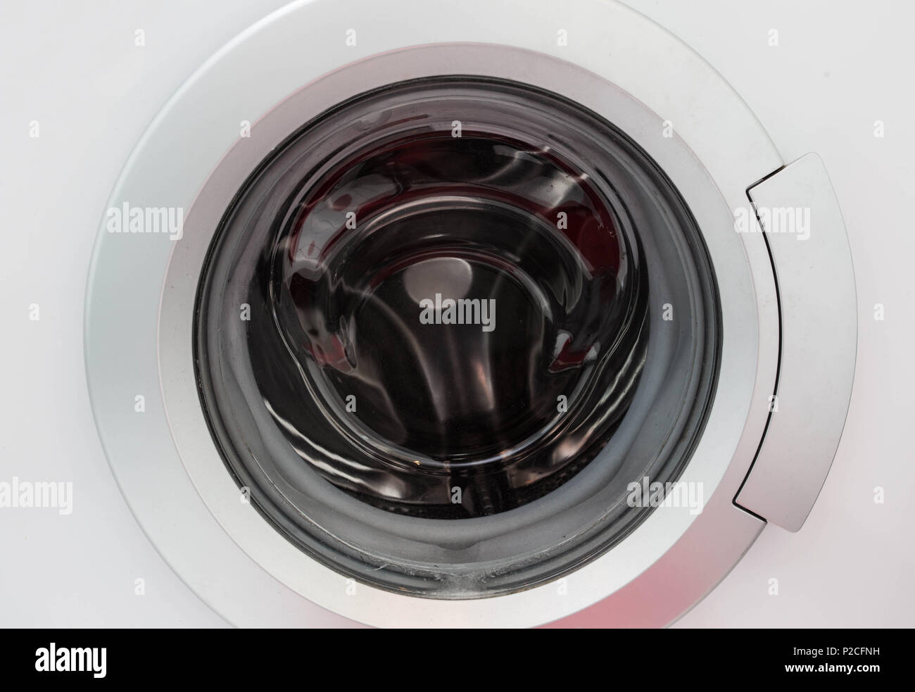 Washing Machine Isolated on White Background. Front View of Stainless ...