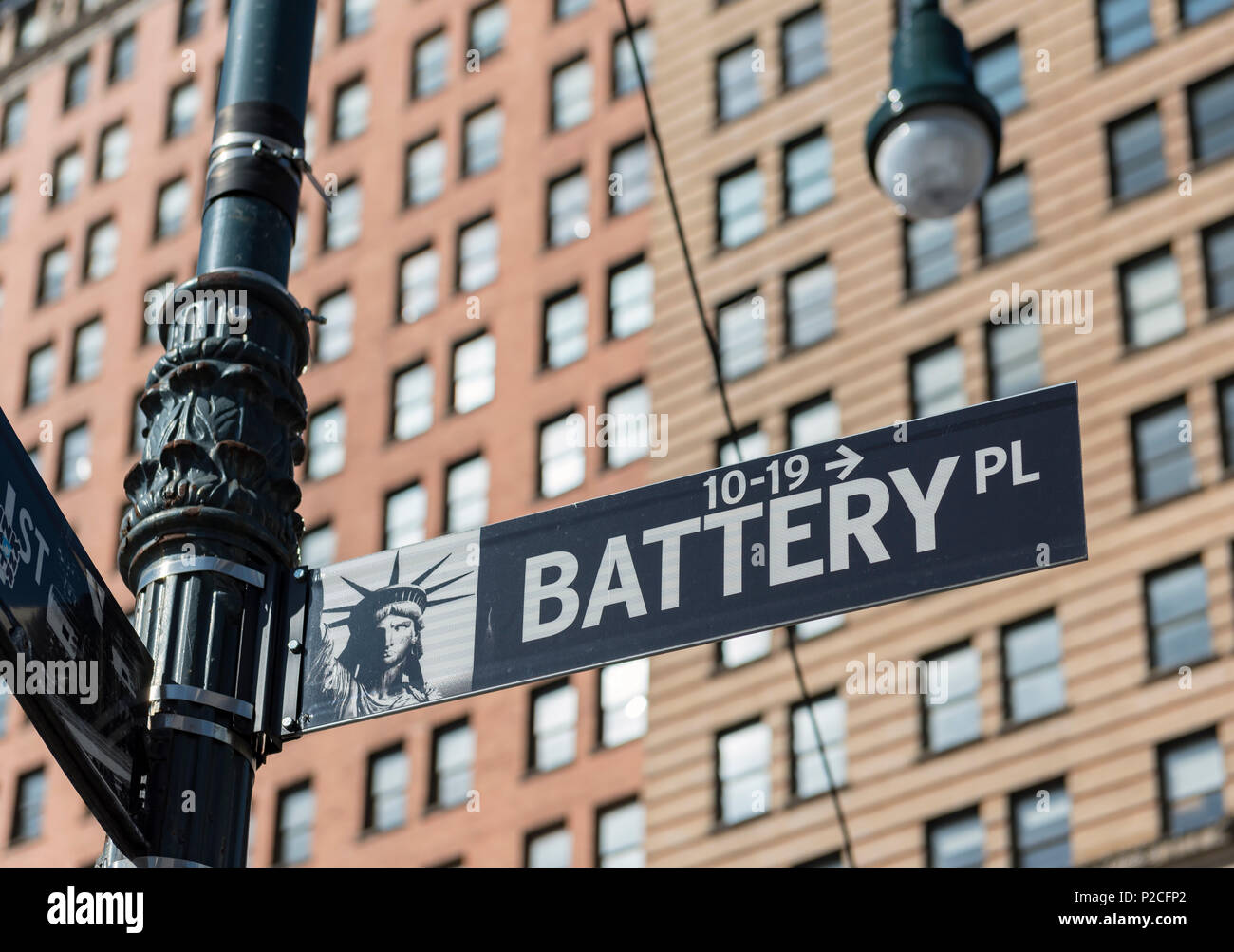 Battery Place Street Name Signs, Manhattan, New York City, USA Stock ...