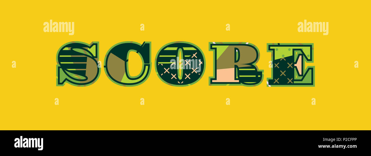The word SCORE concept written in colorful abstract typography Stock ...