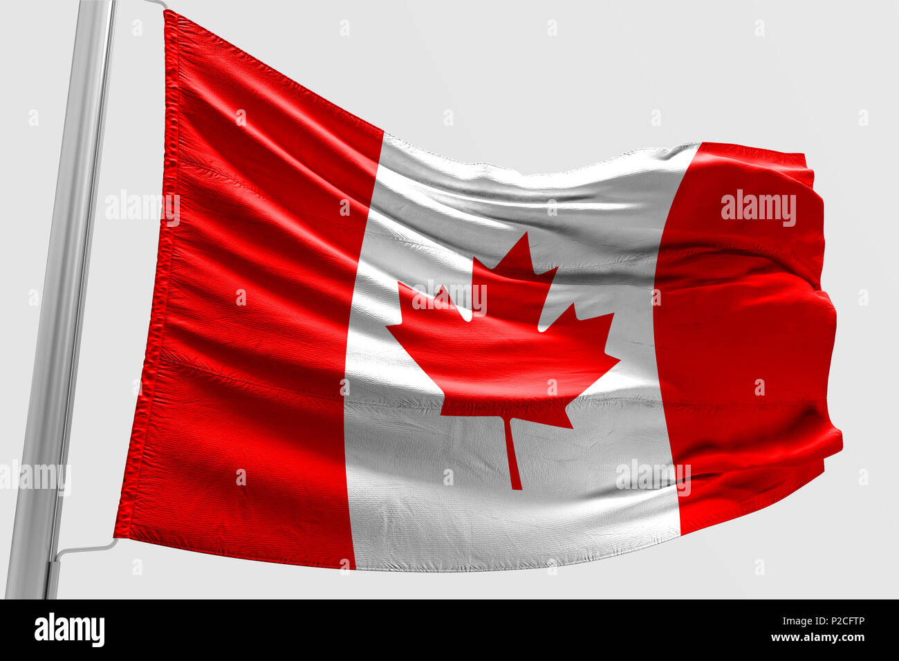 Isolated Canada Flag waving 3d Realistic fabric Stock Photo - Alamy