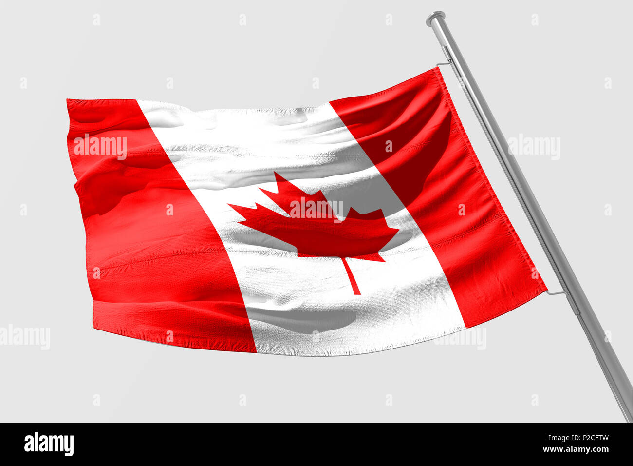 Isolated Canada Flag waving 3d Realistic fabric Stock Photo - Alamy