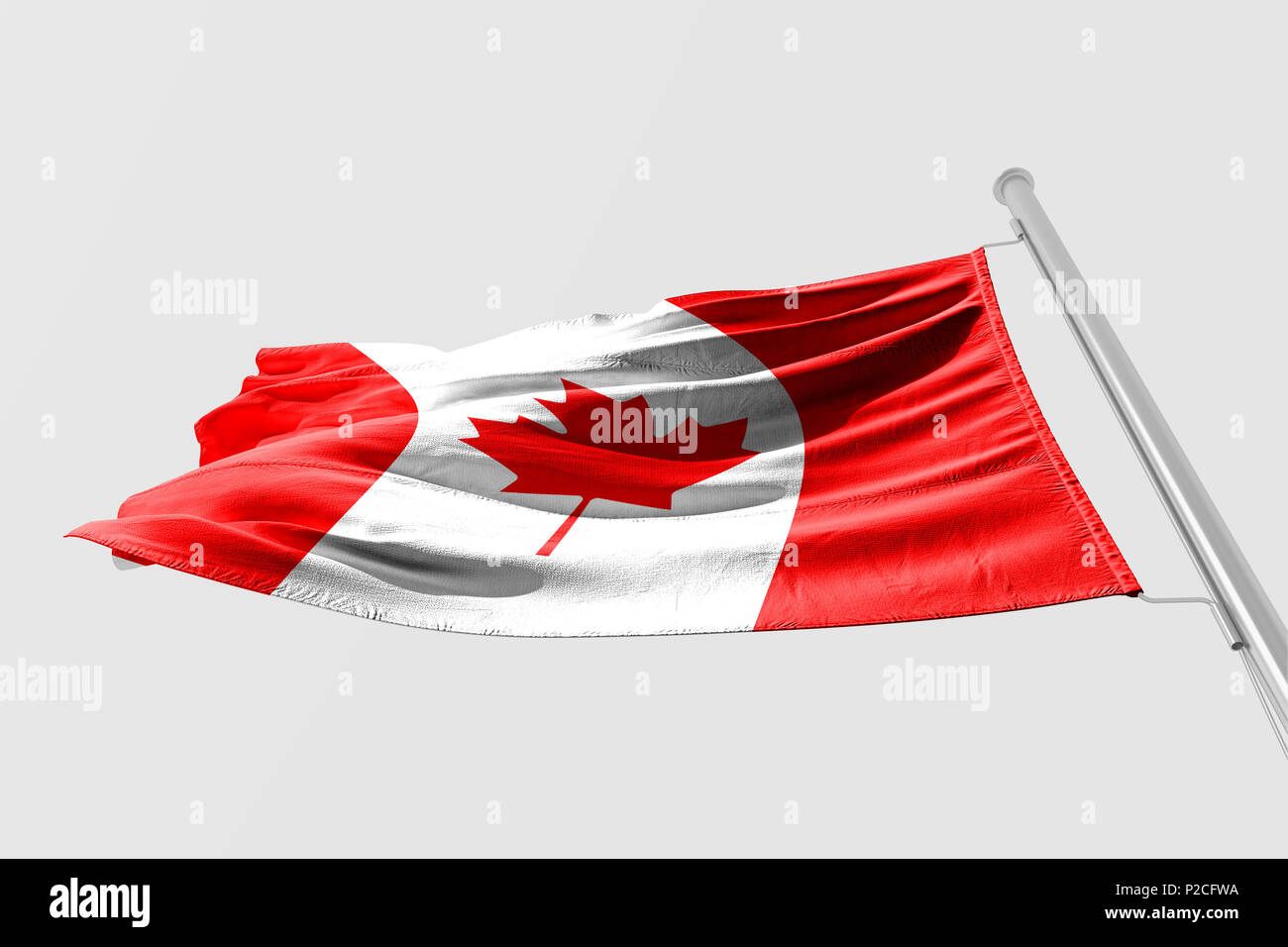 Isolated Canada Flag waving 3d Realistic fabric Stock Photo - Alamy
