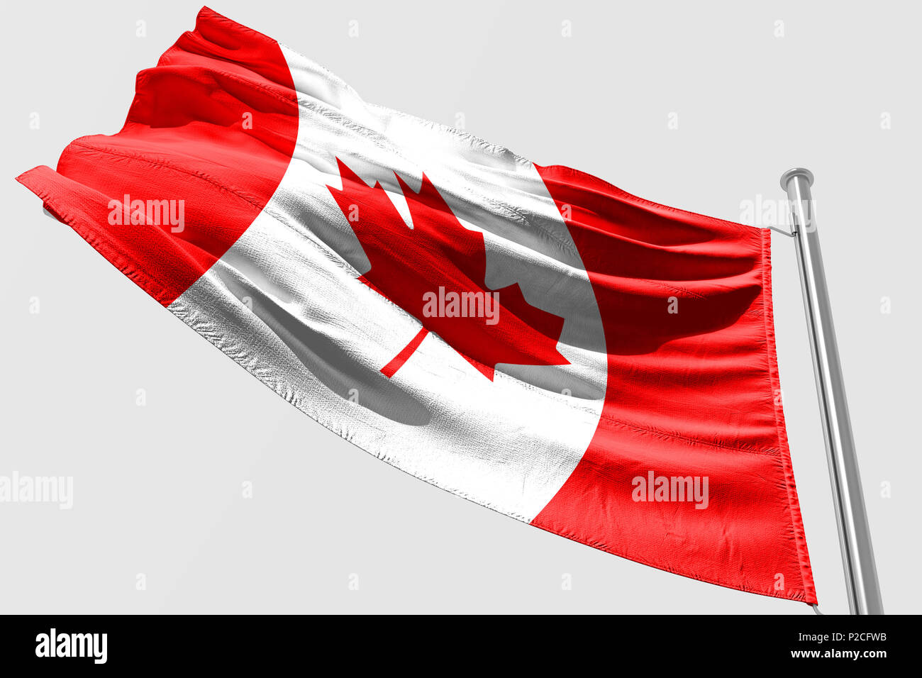 Isolated Canada Flag waving 3d Realistic fabric Stock Photo - Alamy