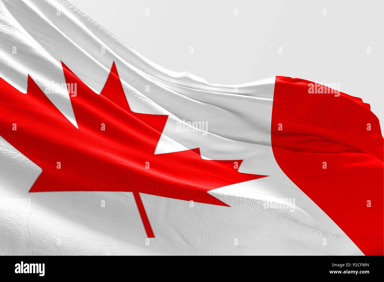 Isolated Canada Flag waving 3d Realistic fabric Stock Photo - Alamy